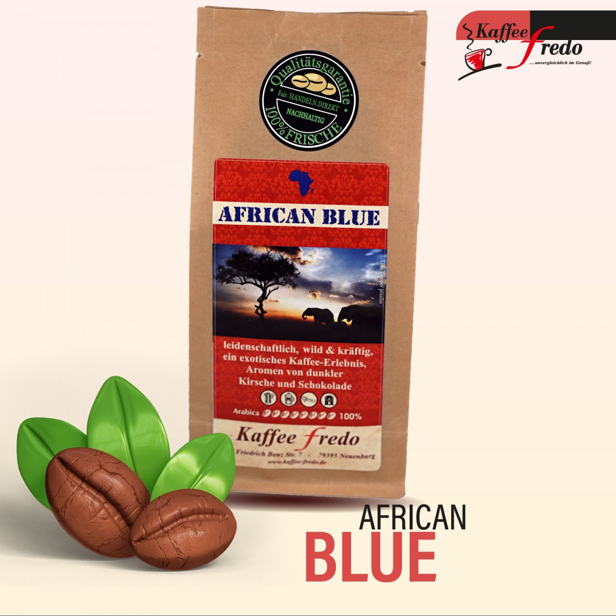 AFRICAN - Blue - Kaffee Fredo, 7,90